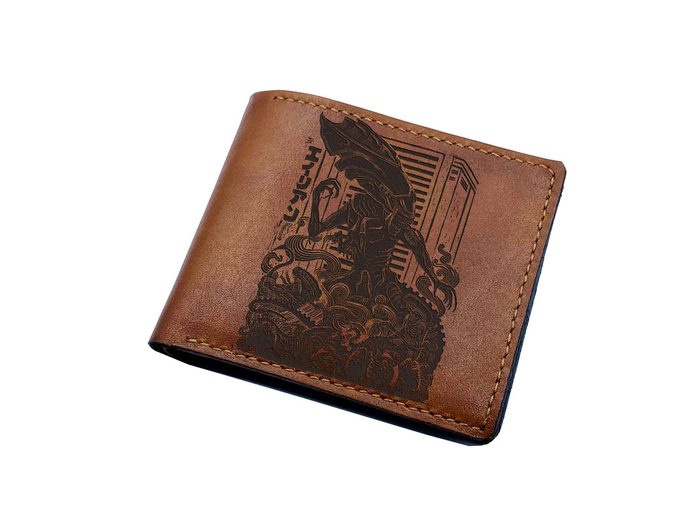 Alien xenomorph leather men wallet, customized gift ideas for men, Mon ...